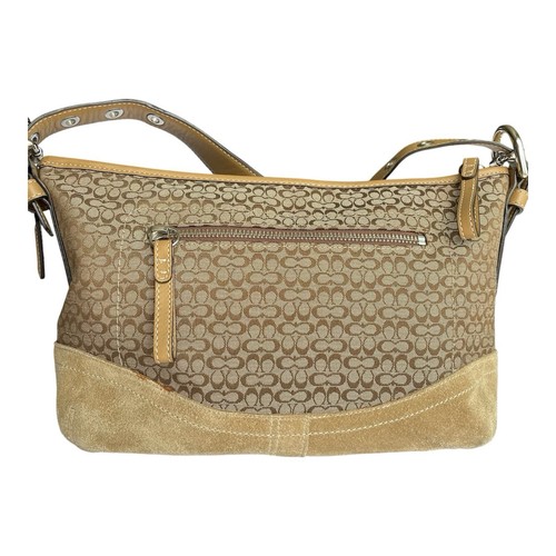 Coach Suede Medium Shoulder Crossbody Bag Brown Tan Signature classic ...
