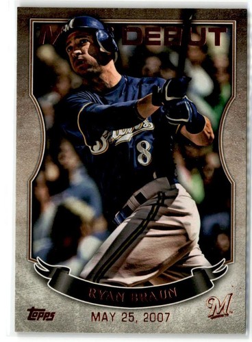 Ryan Braun Milwaukee Brewers 2016 Topps MLB Debut Bronze (Series 1) # ...