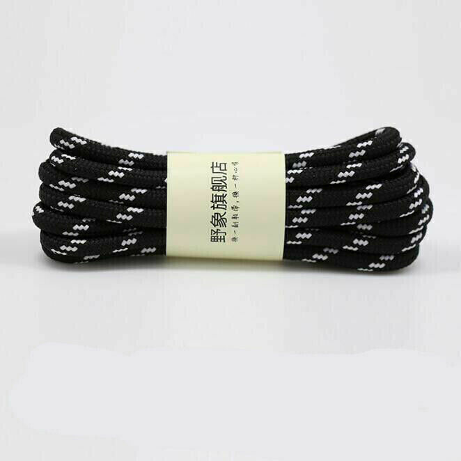 Round Hiking Boot Laces Black 120CM Heavy Duty Durable Shoelaces for ...