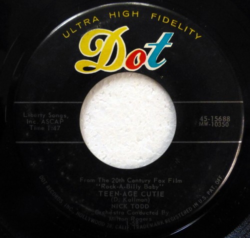 Nick Todd 45 Teen-Age Cutie / Ever Since I Met Lucy Pois Pop / Ado Jf ...