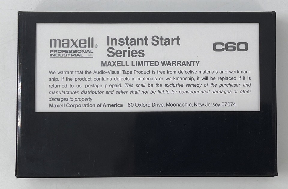 NIP NEW Blank Cassette Tape Maxell C60 Instant Start Series Made in ...
