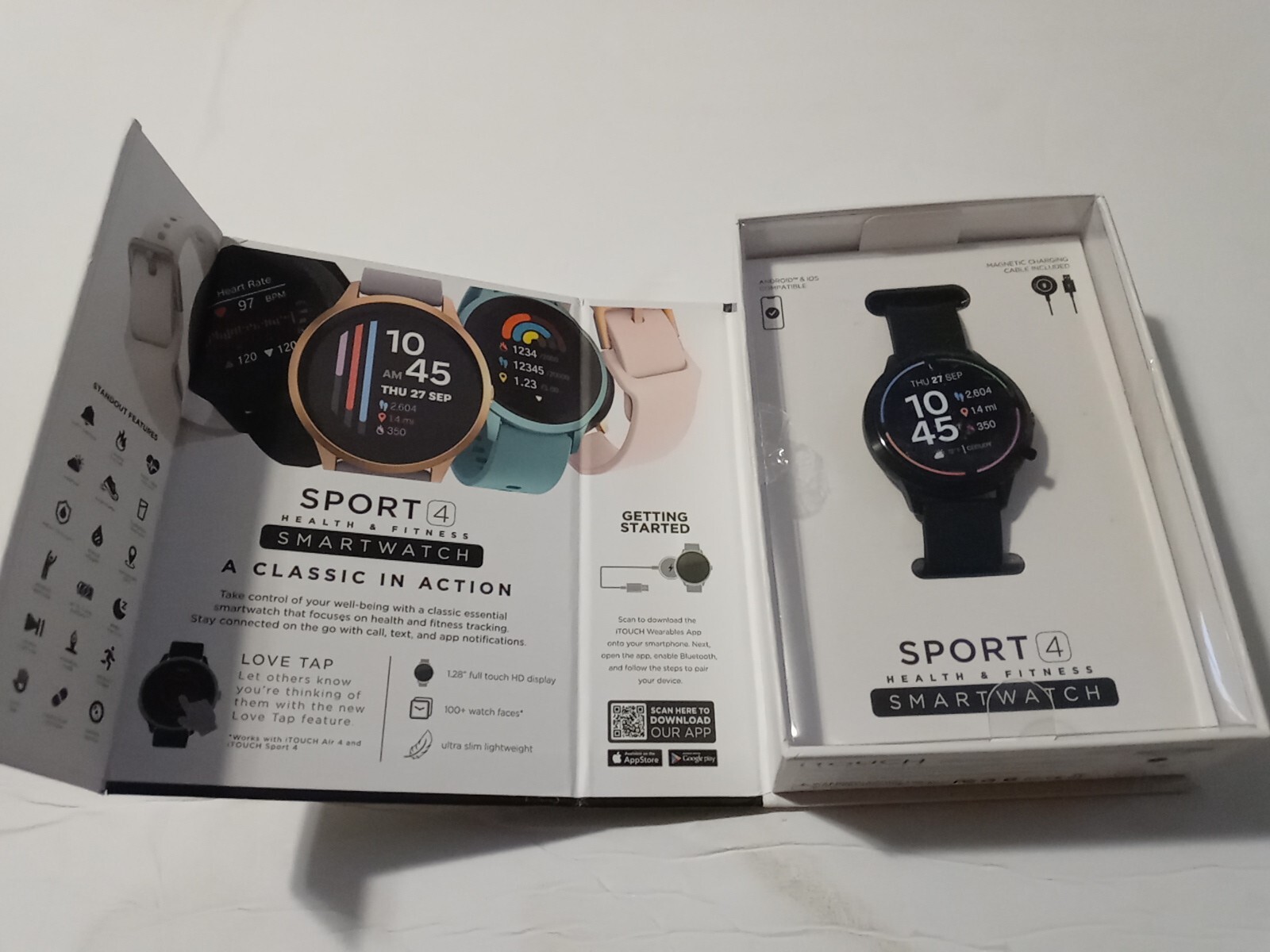 iTouch Sport 4 Smartwatch Fitness Heart Rate,Custom Face, 100+ Sports ...