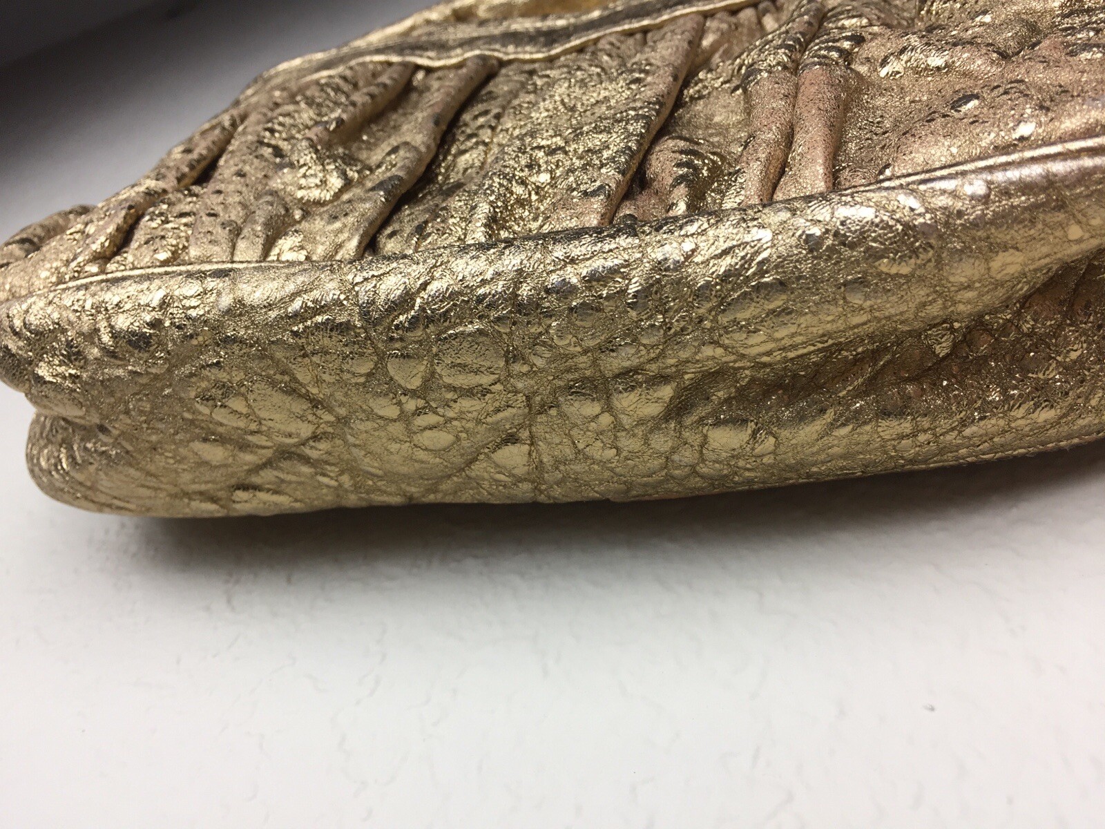 VINTAGE: Laura Merkin: womens Metallic Gold Leather … - Gem