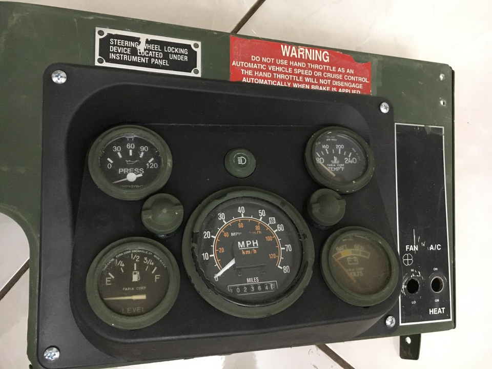 Humvee Dash panel with instrument panel | eBay