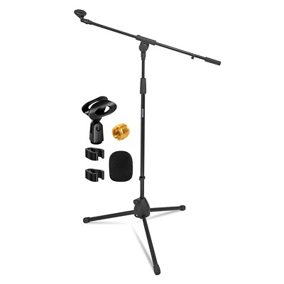 5Core Microphone Stand 360° Rotating Mic Clip Boom Arm Foldable Tripod ...