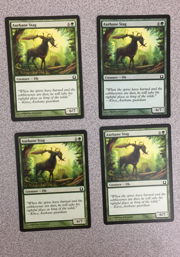 MTG MAGIC THE GATHERING AXEBANE STAG 4XPLAYSET - RETURN TO RAVNICA ...