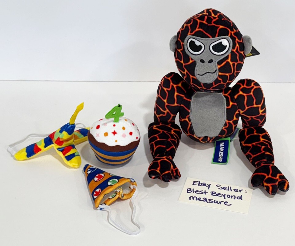 Official Makeship Gorilla Tag PLUSH & KEYCHAIN +Game CODE Birthday ...