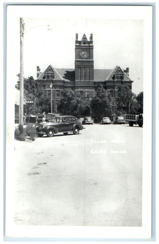 c1940s Court House Building Cars Clock Tower Colby Kansas KS RPPC Photo ...