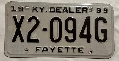 LICENSE PLATES KENTUCKY X2 094G 1999 DEALER | eBay