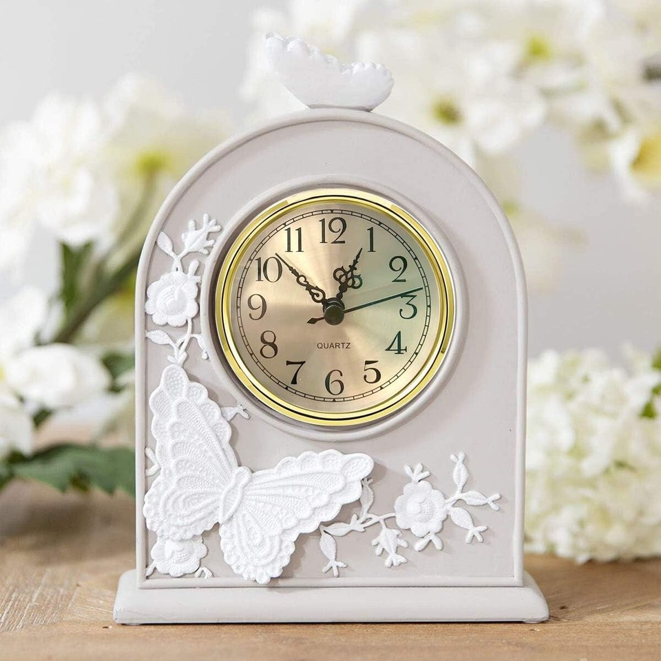 Insert Mini Clock Analog Round Quartz Battery Powered Plastic Gold 3.5 ...