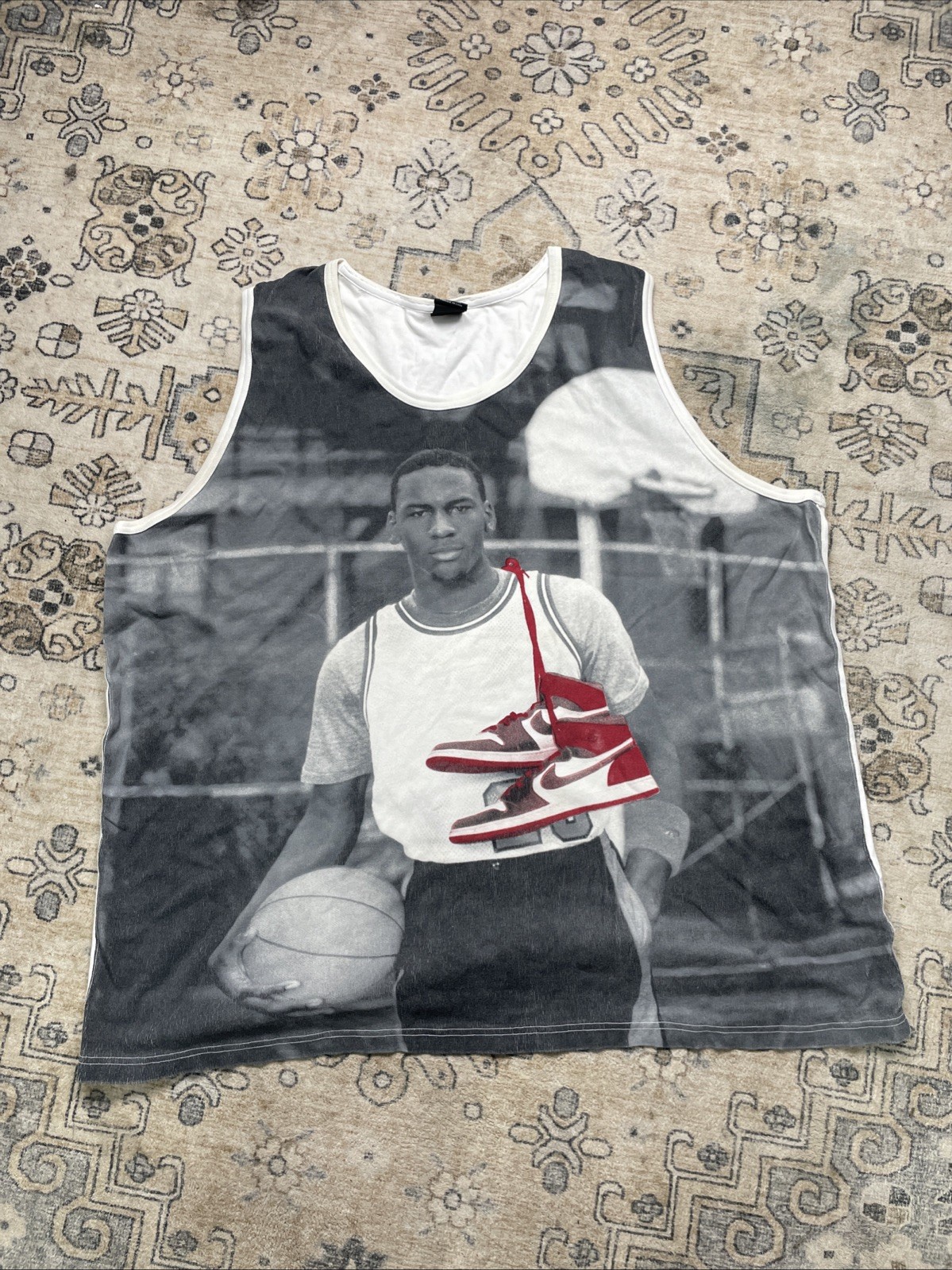 Nike Air Jordan AF1 Rookie Tank Top Shirt Men’s 3XL Air Force 1 AOP Tee ...