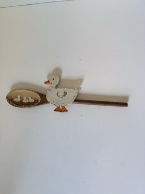 Hand painted wooden spoon with adorable goose duck Hanger | eBay
