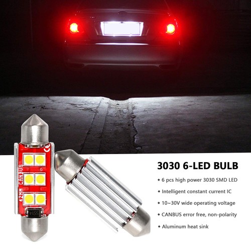 Super Bright 500 Lumens 578 LED Bulb 3030 6-SMD Festoon 41mm 42mm 211-2 ...