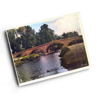 A4 PRINT - Vintage Wales - River and Bridge, St. Asaph (bc) | eBay