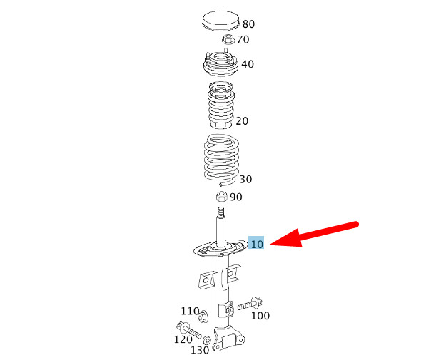 Mercedes-Benz R171 SLK Front Shock Absorber Strut A1713201030 ...