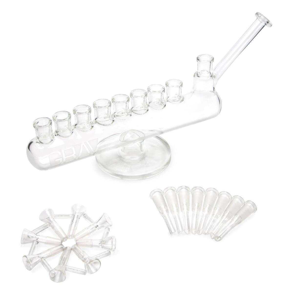 THICK Grav® Clear Menorah Bong HEAVY Glass Water Pipe HOOKAH Bubbler ...
