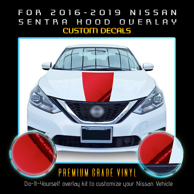 For 2016-2019 Nissan Sentra Hood Overlay Graphic Decal - Chrome Mirror ...