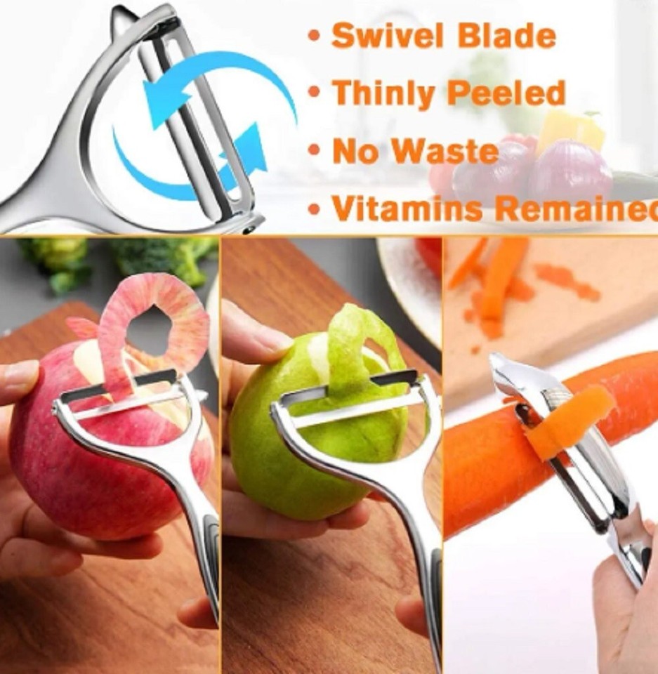 2-Pack Stainless Steel Vegetable & Fruit Peeler – Non-Slip Handle ...