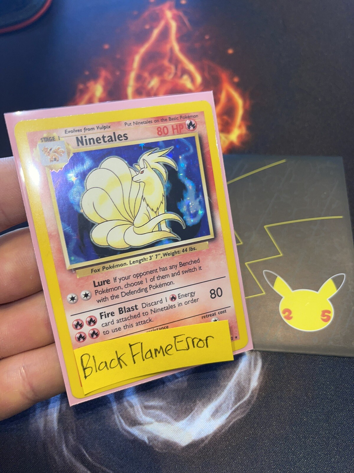 Pokemon Card🖤Black Flame Error🔥Misprint Ninetales Base Set 12/102 Holo 087💎LP | eBay