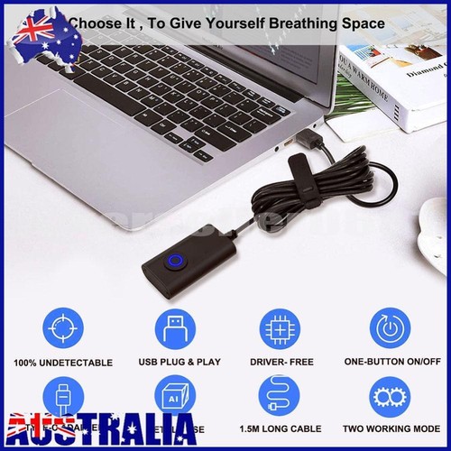 AU 2 in 1 USB Type-C Mouse Jiggler Virtual Mouse Mover Keeps Computer ...