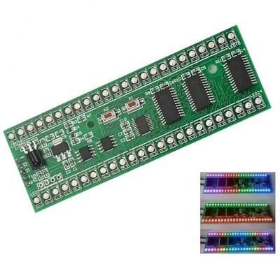 RGB MCU Display Pattern Dual Channel 24 LED VU Level Indicator Meter M ...