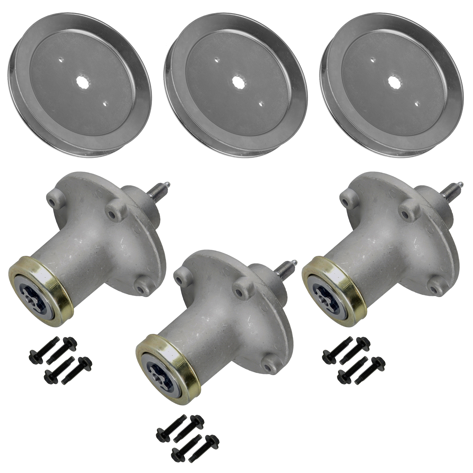 3 Spindle Assembly with Pulley fits Husqvarna MZT61 MZ61 MZ6125 MZ6128 ...