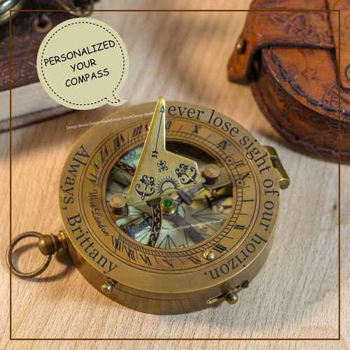 Personalized Custom Engraved Working compass with leather case, Gift ...