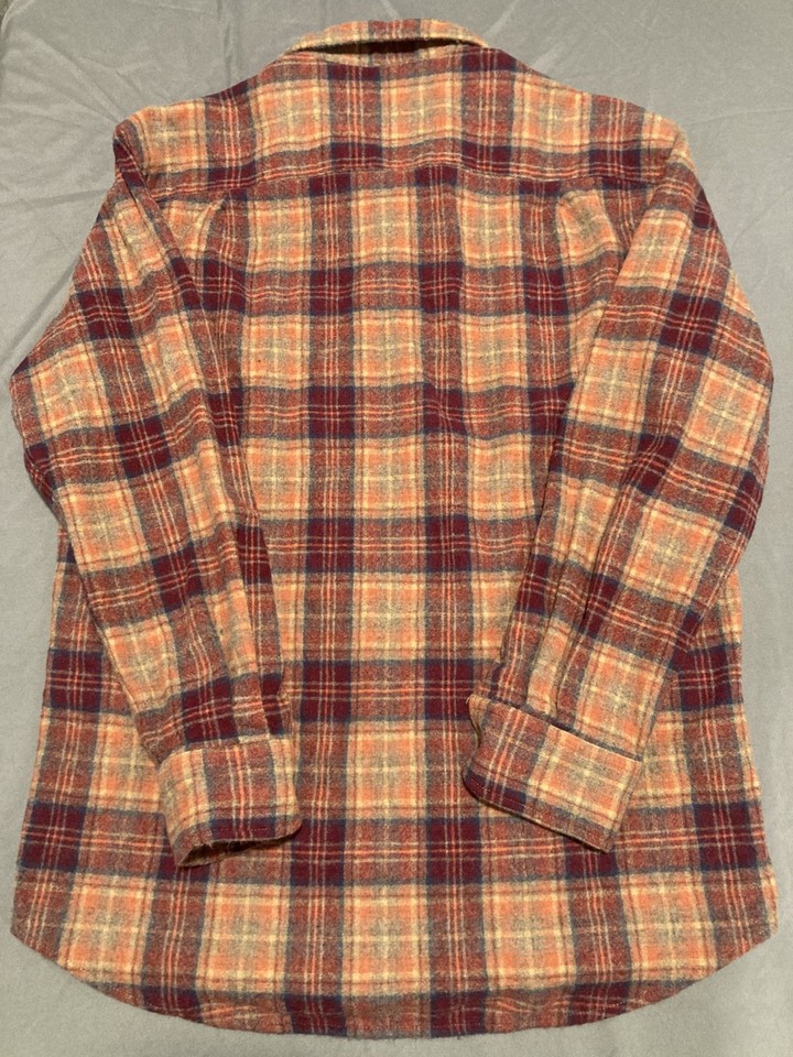 Pendleton Men’s Trail Virgin Wool Shirt Red Plaid Suede Elbow Patches ...