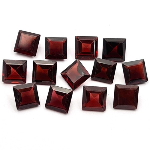 Natural Red Garnet Square Loose Cut Gemstone Lot 30 Pcs 7 MM 56 CT | eBay