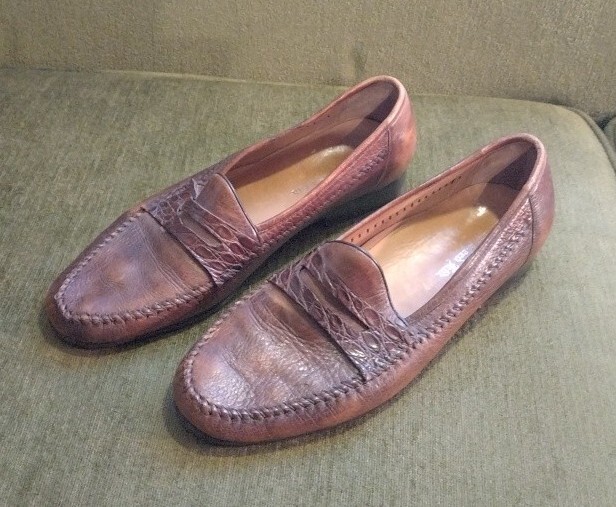 ALAN PAYNE Genuine Fawn Skin And Crocodile Penny Loaf… - Gem