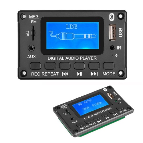 Bluetooth 5.0 MP3 WMA Decoder Board LCD Wireless Car Audio USB TF FM ...