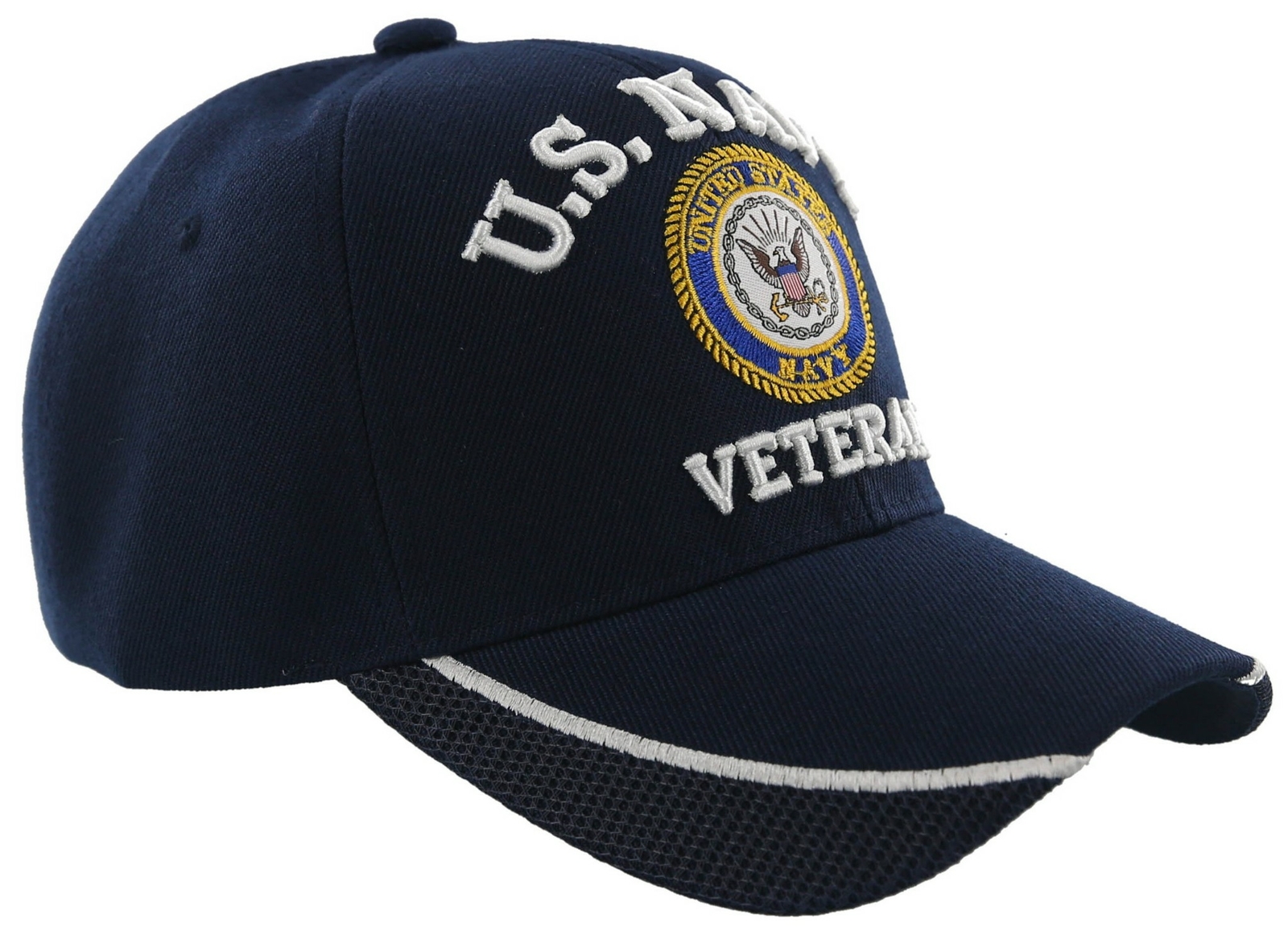 NEW! US NAVY USN VETERAN SIDE MESH BALL CAP HAT NAVY | eBay