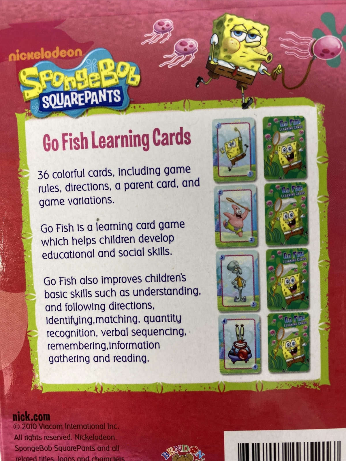 Spongebob Squarepants Go Fish Card Game Includes 36 Cards Ages 4 for ...
