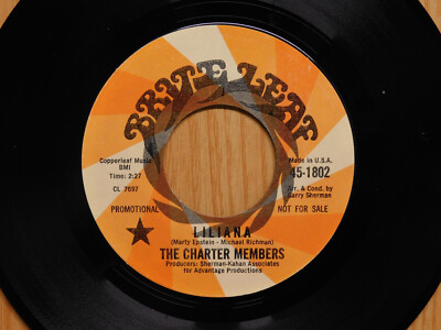 The Charter Members rock pop 45 Liliana All The Worlds Kings on Brite ...