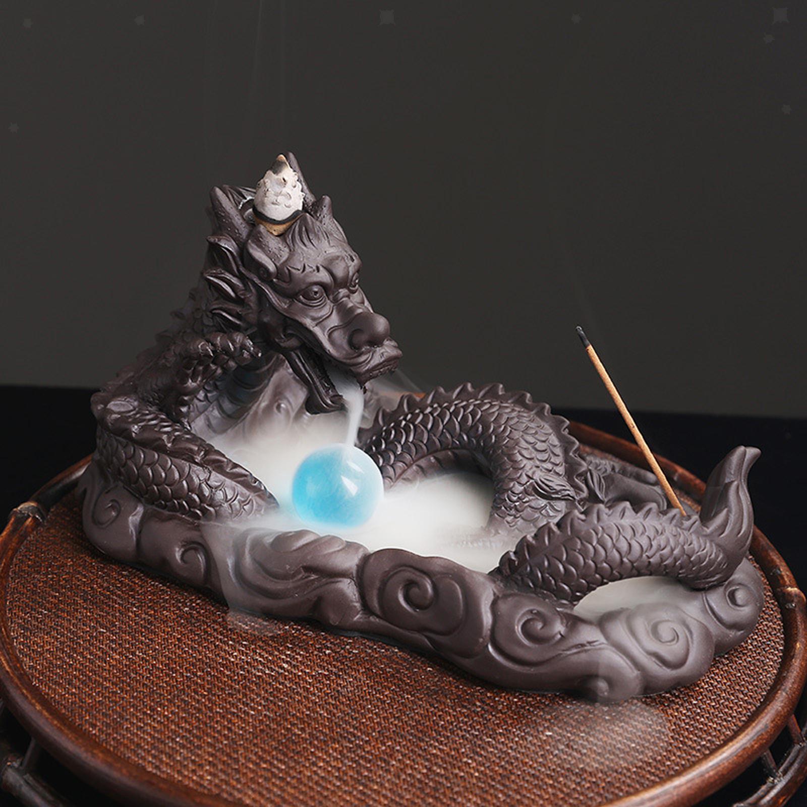 Dragon Statue Backflow Incense Burner Decor Art for Living Room Yoga | eBay