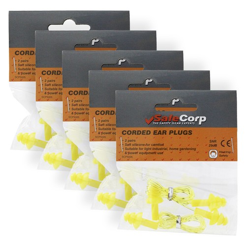 10pc Safecorp Corded Ear Plugs Safety Hearing Ear Protection Home ...