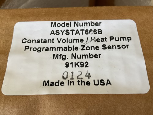 NEW AMERICAN STANDARD ASYSTAT666B CONSTANT VOLUME HEAT PUMP ZONE SENSOR ...