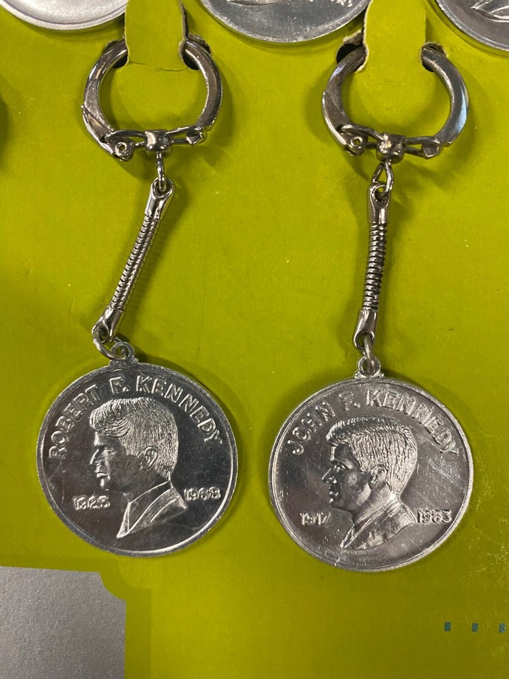 Vintage 1969 Robert F. John Kennedy Silver Dollar Size Key Chains JFK ...