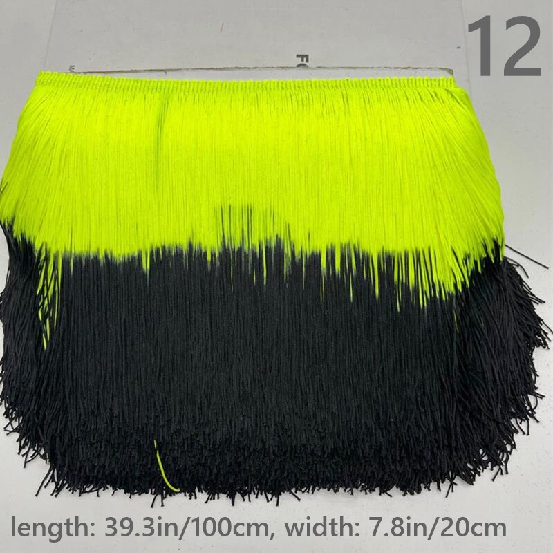 1M Gradient Tassel Two Tone Fringe Color Block Trimming for Dancewear ...