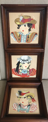 VTG 50's MARGO ALEXANDER 3pc Set (1894-1965) MCM silk Screens ...