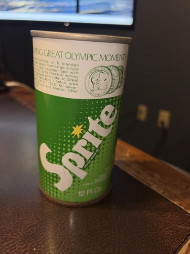 Vintage Early Flat Top Soda Can Sprite Great Olympic Moments Tie In ...
