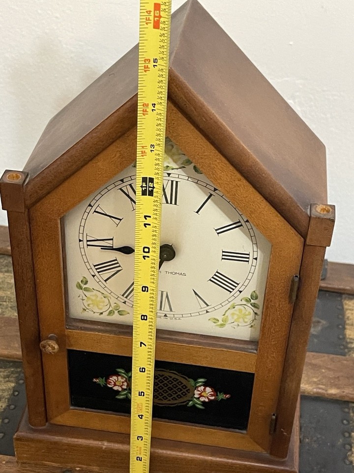 Seth Thomas Sharon Model E 503-000 Electric Maple Mantle Steeple Clock ...