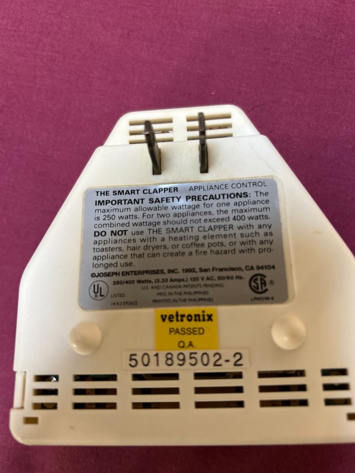 The Smart Clapper Clap On! Clap Off! Vintage 1992 Sound Activated ...