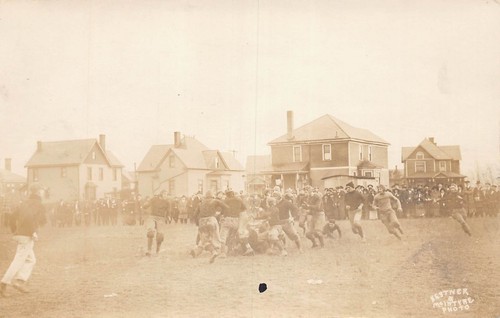 J85/ Warren Ohio RPPC Postcard c1910 Football Game Homes High School 55 ...
