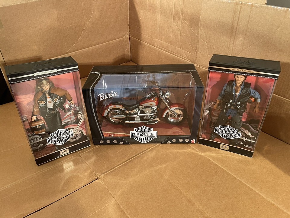 HARLEY-DAVIDSON BARBIE & KEN DOLL WITH HARLEY-DAVIDSON MOTORCYCLE 3 ...