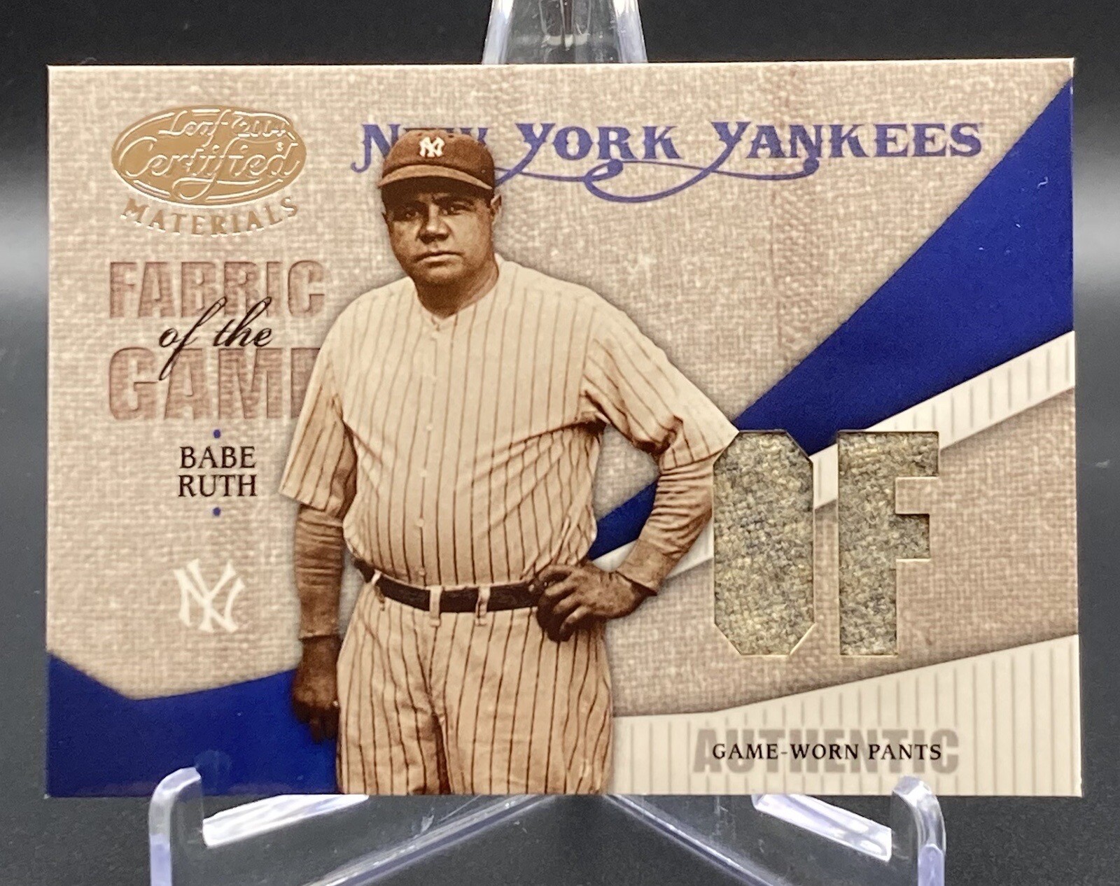 BABE RUTH 2004 DONRUSS GAME WORN JERSEY MATERIAL FABRIC PANTS ...