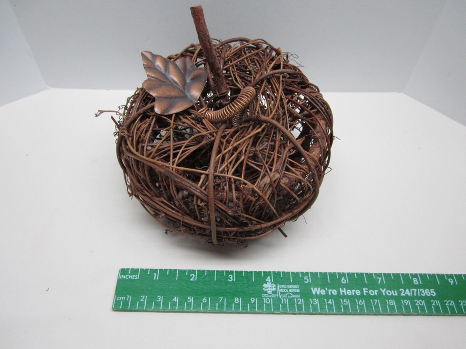 Vintage Wood Stem Grapevine Pumpkin Leaf Thanksgiving Halloween Fall ...