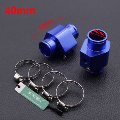 2x Alloy Water Temp Gauge Radiator Hose Sensor Adaptor Temperature Blue ...