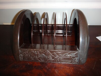 Vtg Bakelite Storage Rack for 45 RPM 7” Vinyl Records Military Battle ...