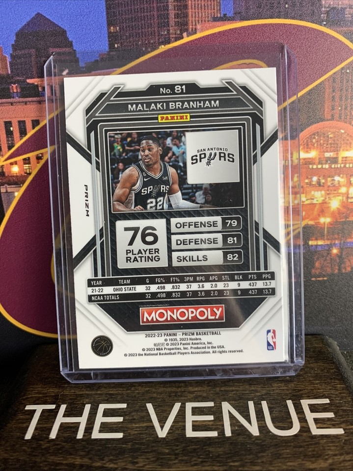 2022-23 Panini Prizm Monopoly - Red Ice Free Parking #81 Malaki Branham ...